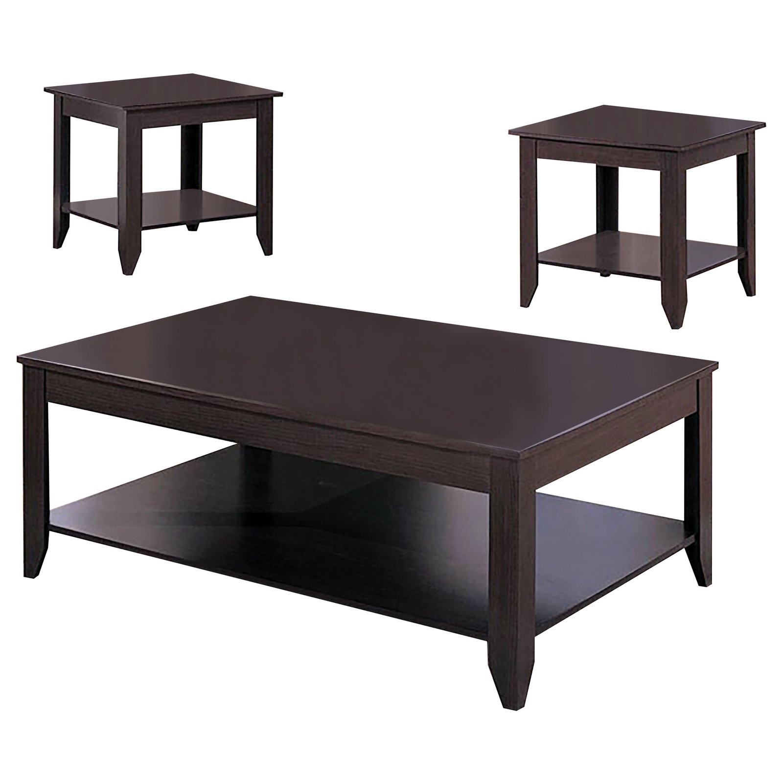 Brooks 3-piece Rectangular Coffee Table Set Cappuccino – Royal Home Center